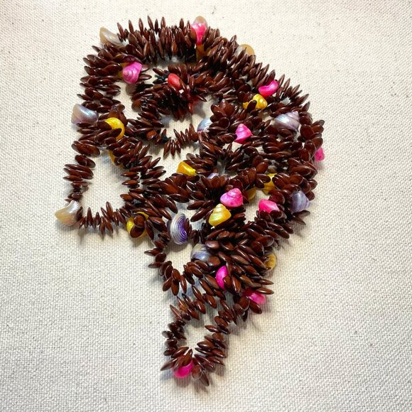 Vintage | Jewelry | 95s Tropical Seed Shell Lei Tiki Chic | Poshmark